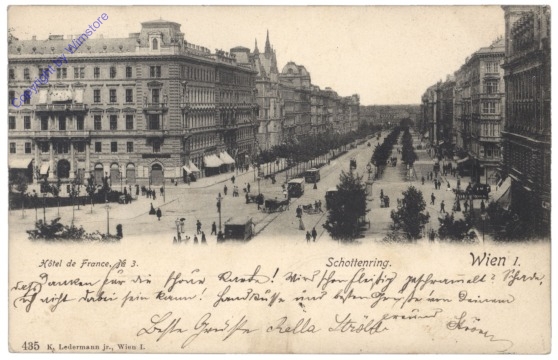 Wien 1, Schottenring, Hotel de France - Numismatik & Schmuck Walkner