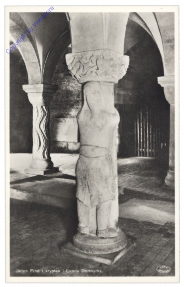 Lund, Jätten Finn i kryptan i Lunds Domkyrka - Numismatik & Schmuck Walkner