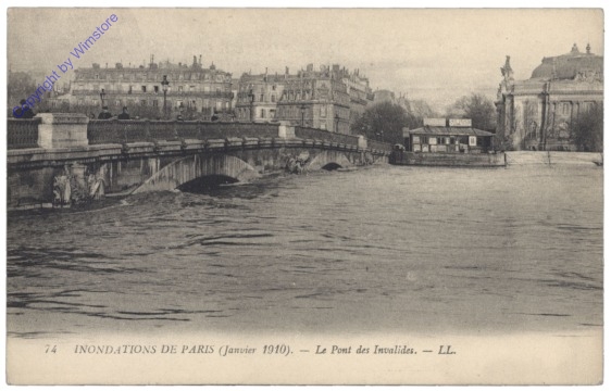 Paris, Inondations de Paris (Janvier 1910), Le Pont des Invalides - Numismatik & Schmuck Walkner