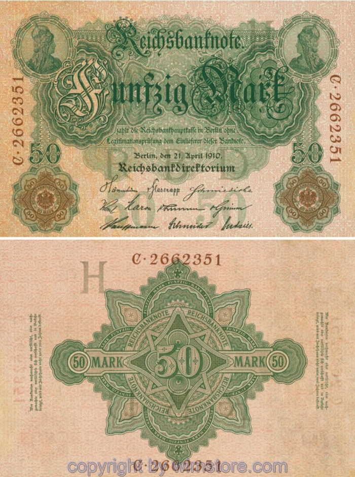 Deutschland, Reichsbank und Reichskassenscheine, R 042, 50 Mark, 21.04. ...