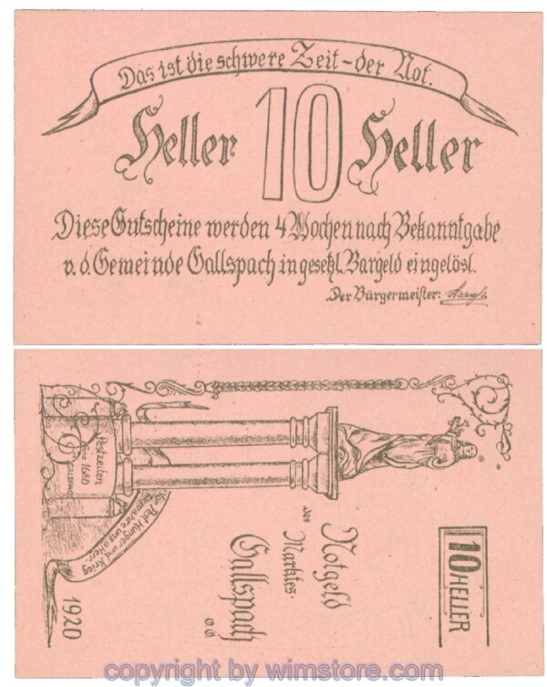 Gallspach, J00219a, 10 Heller; 1 - Numismatik & Schmuck Walkner