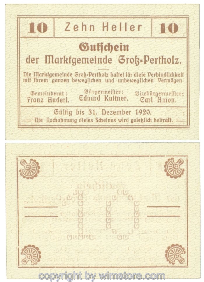 Gross-Pertholz, J00295IId, 10 Heller; 1 - Numismatik & Schmuck Walkner