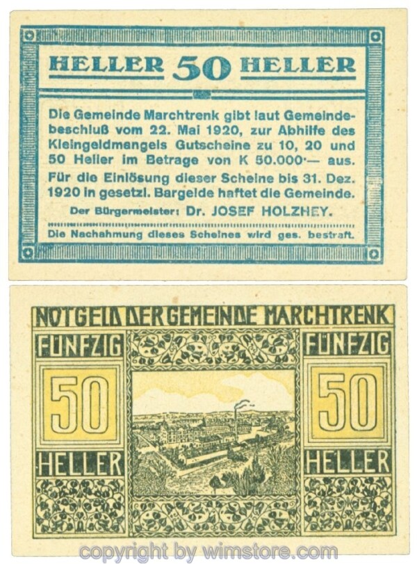Marchtrenk, J00581b, 50 Heller; 1 - Numismatik & Schmuck Walkner